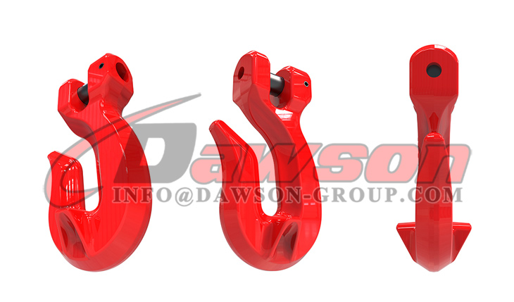 G80 / Grade 80 Deep Throat Clevis Grab Hook for Lifting Chain, Forged Alloy Steel Clevis Grab ...