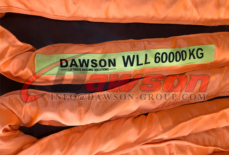 WLL 60T 60000kg Polyester Round Slings, Heavy Duty Endless Round ...