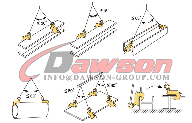 Horizontal Plate Clamp with Lock Device, Turn Horizontal Lifting Clamp ...