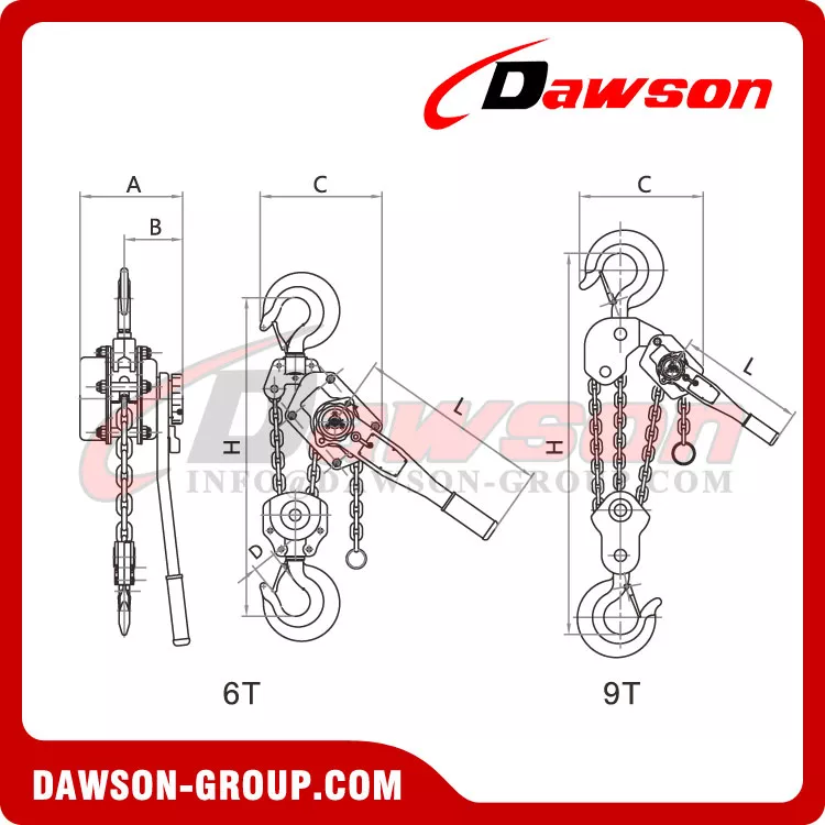 DAWSON AS/NZS1418.2-1997 DSVP Type Manual Lever Block, Manual Hand ...