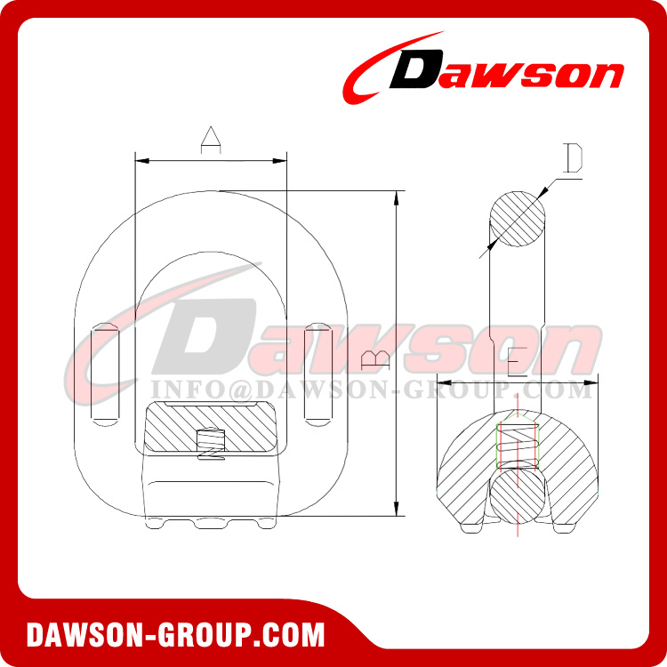 G80 Weld On Pivoting D Link, Grade 80 Lifting D Ring - Dawson Group Ltd ...