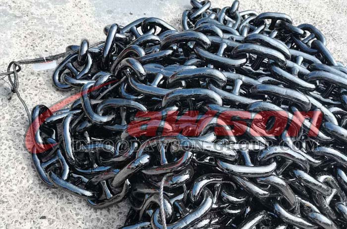 90MM Grade U2 U3 Stud / Studless Link Anchor Chain with Black ...