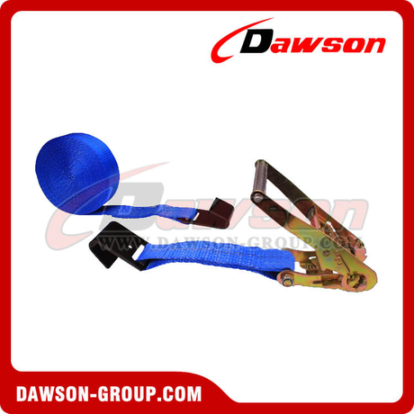 2 inch 30 feet BLUE Ratchet Strap with Black Flat Hook, 2'' Polyester ...
