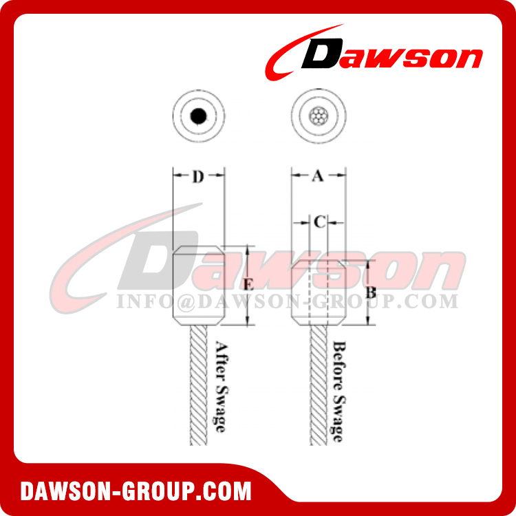Wire Rope Steel Stop Buttons DS-409 Swage Bottons Terminations for ...