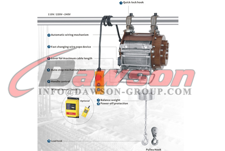 Upgrade Scaffold Electric Hoist with Quick-Lock Hook, Upgrade ...