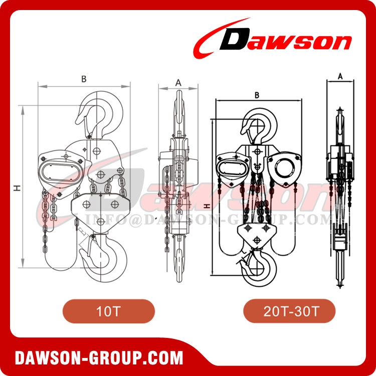 DAWSON Low Temperature Performance Manual Chain Block Hoist for Marine ...