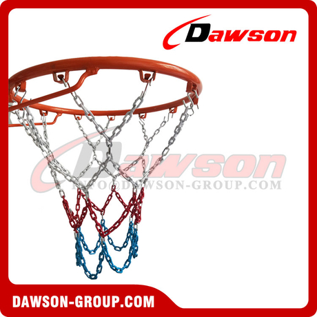 White Red and Blue 3.5mm Powder Coated Basketball Chain Net ...