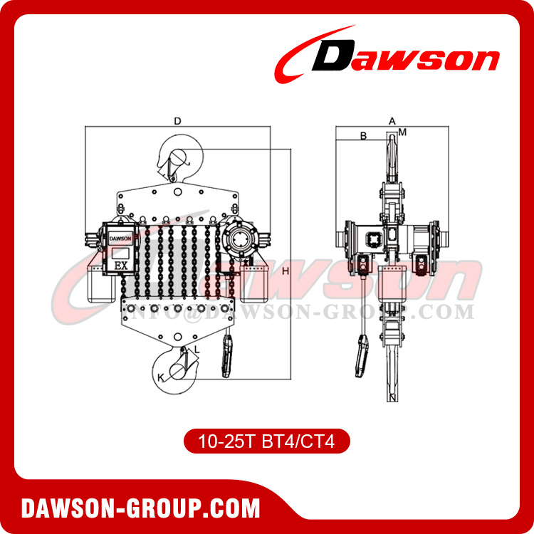 DSEP Explosion-proof Electric Chain Hoist with Hook, Non-Spark Electric ...