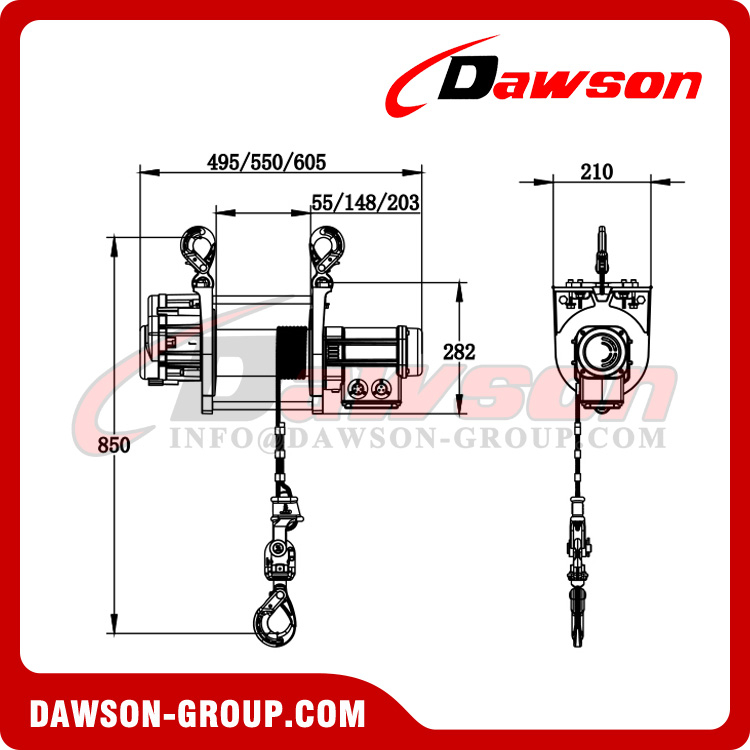 DAWSON DS-NJ-M Series Stationary and Suspension Type Wire Winch , Light ...