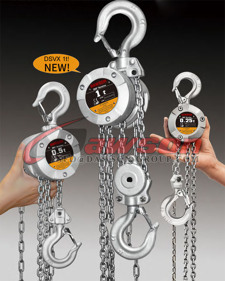 DSVX 360° Rotation Small Aluminum Chain Hoist, Light Duty Chain Block ...