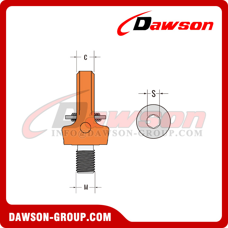DS084S G80 Key Eye Point with Self Locking Plate, Grade 80 Swivel Eye ...