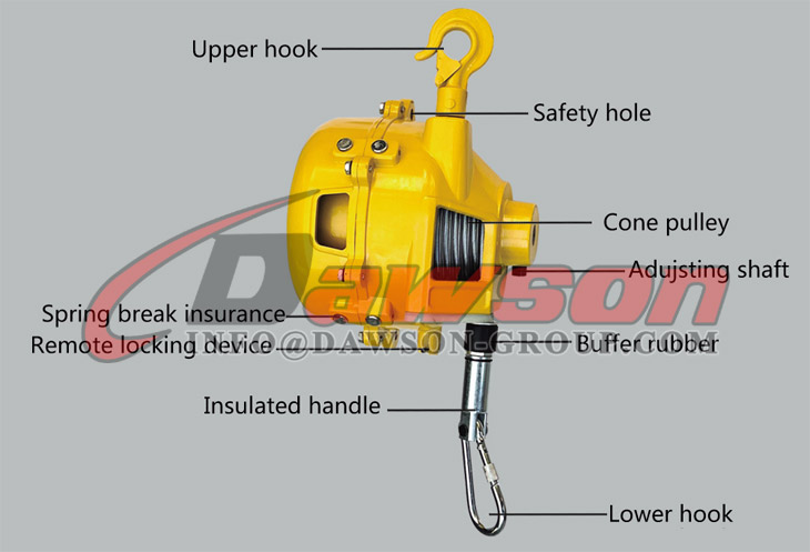 DS-HW Series 65kg - 205kg Extended Spring Balancer for Suspending Heavy-Duty Pneumatic Tools ...