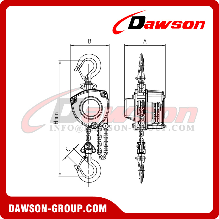 DSVD-MINI 0.25T 0.5T Small Chain Hoist for DIY Industry, Chain Blocks ...