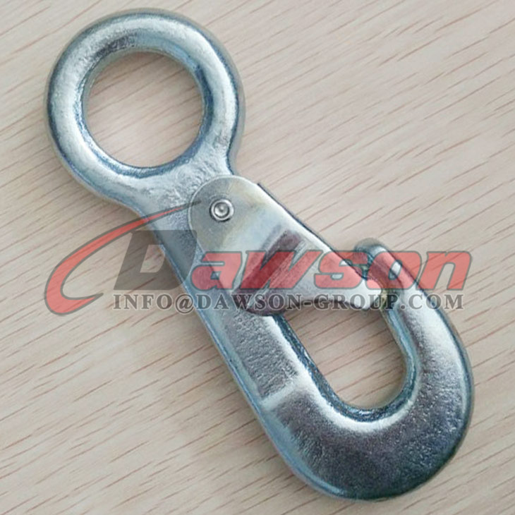 Forged Carbon Steel Rope Hook with Latch, Metal Lifting Hook - Dawson ...