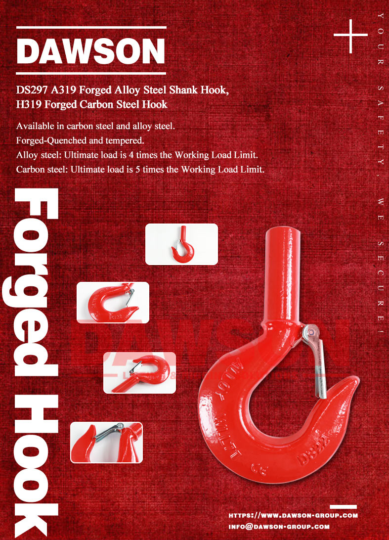 DS297 G70 A319 Forged Alloy Steel Shank Hook, G43 H319 Forged Carbon ...