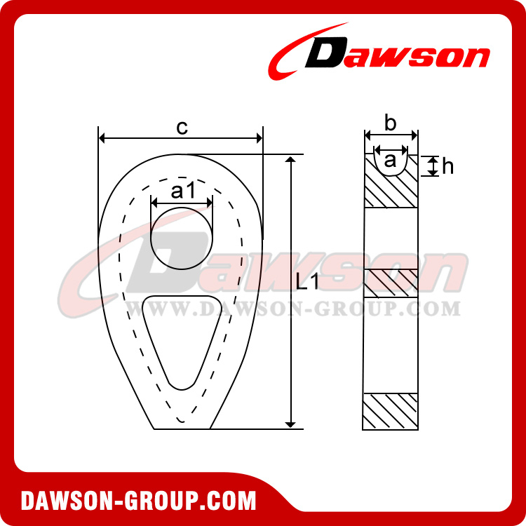 DIN 3091 Ductile Iron Thimble, Heavy Duty Wire Rope Thimbles EN 13411-9 ...