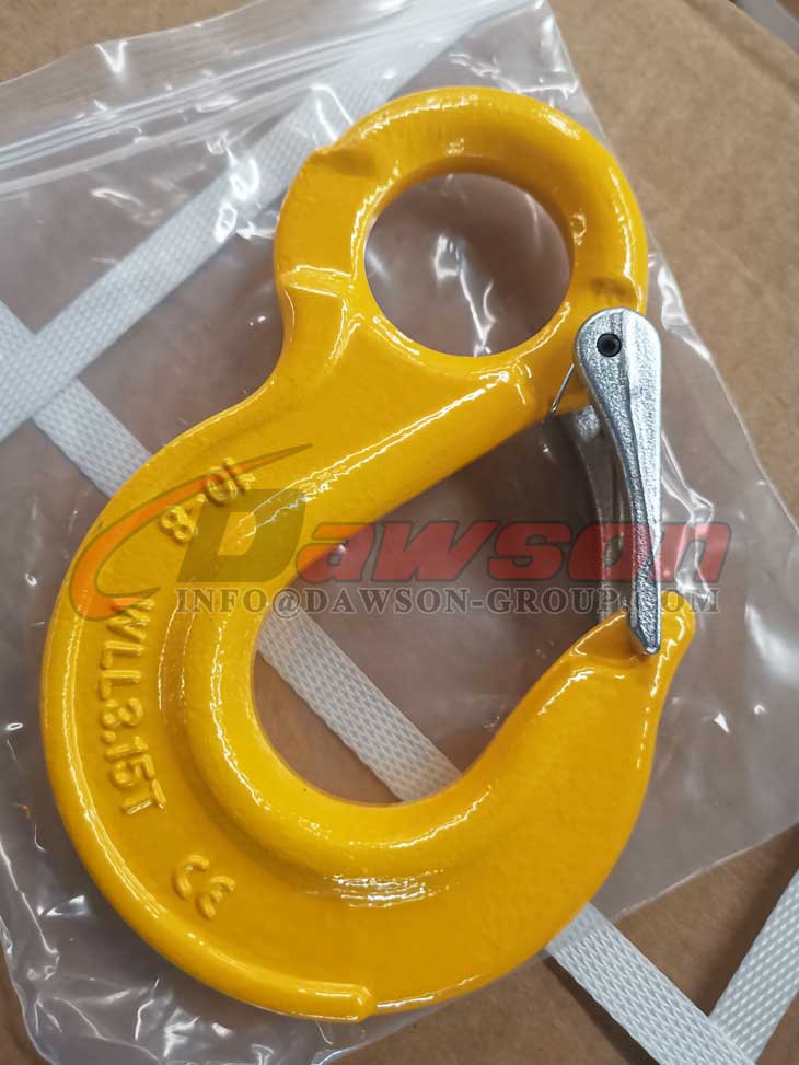 G80 Eye Sling Hook with Cast Latch for Chain Slings, Grade 80 Forged ...