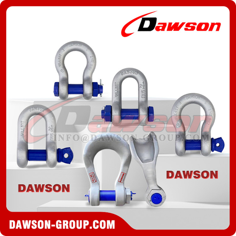WLL 55T US Type Screw Pin Chain Shackles, Drop Forged Steel Bolt Type ...