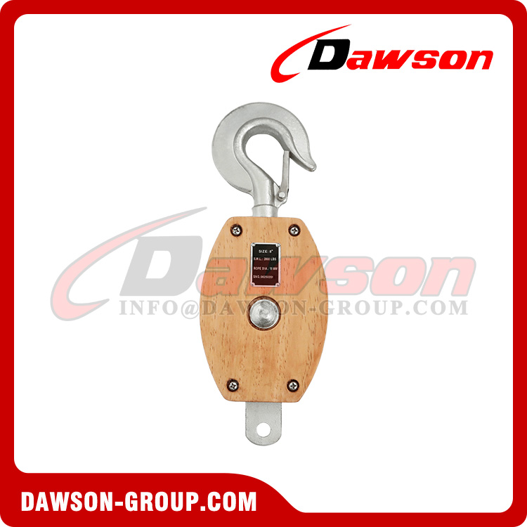 JIS Wooden Pulley Single With Hook, snatch block, China snatch blocks ...