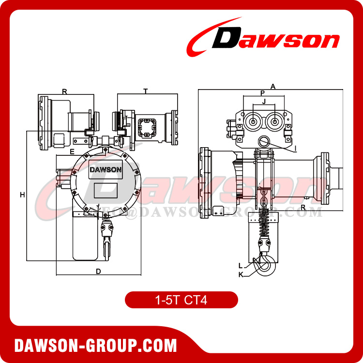 DSEP Non-Spark Electric Chain Hoist with Electric Trolley, Explosion-proof Electric Chain Hoist ...