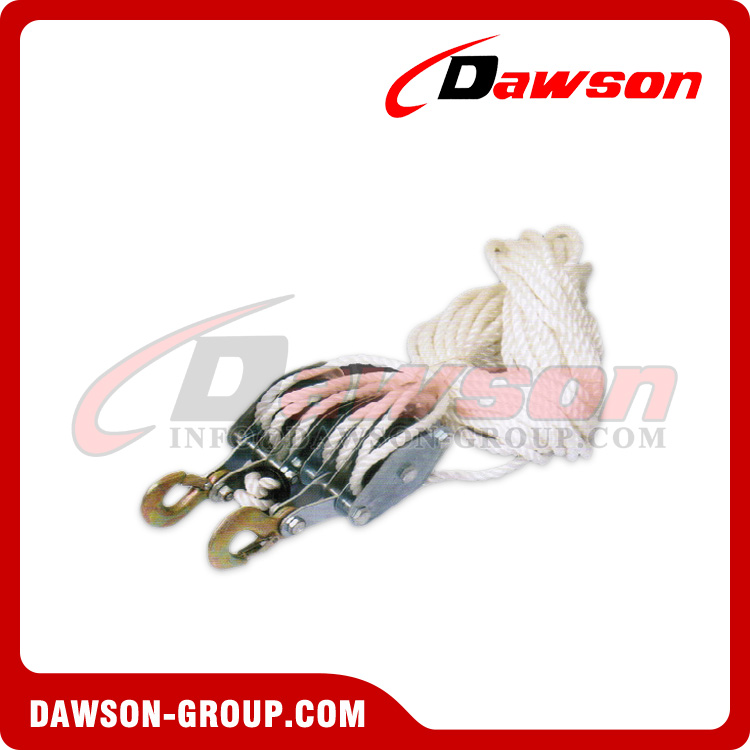 DAWSON 2000Lbs Poly Rope Hoist Manual Hand Pulley Wheel Block and ...