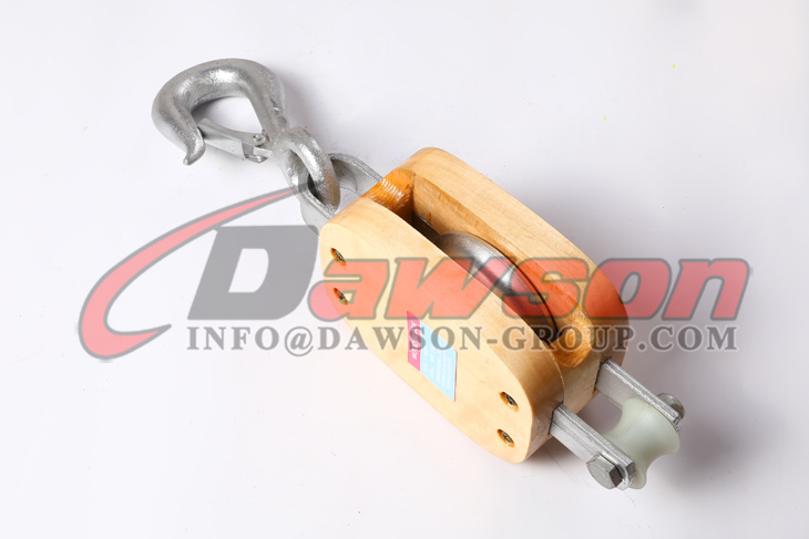 Regular Wood Block Single Sheave With Hook, snatch block, wooden pulley ...