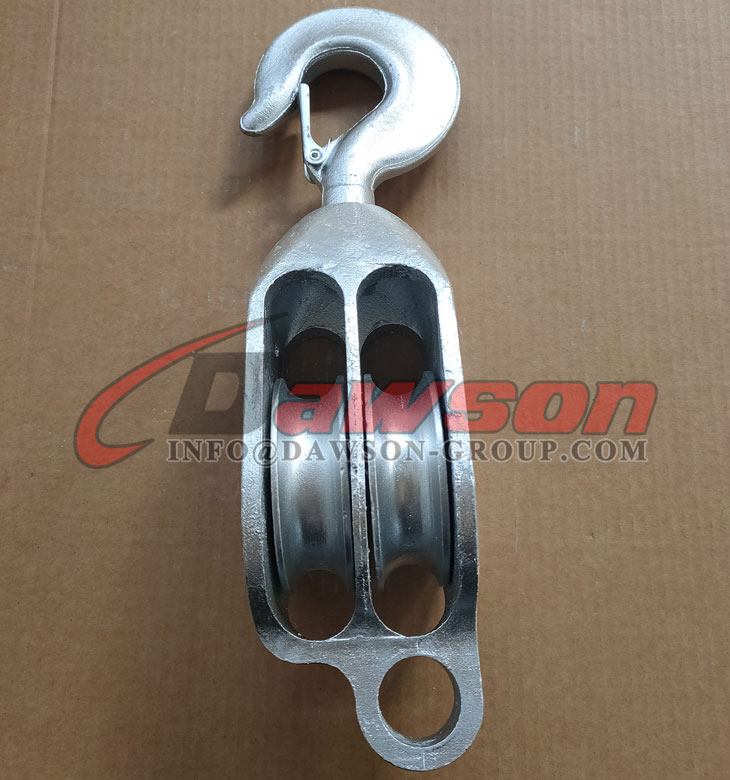 Galvanized Malleable Iron(Cast Steel)Block Double Sheave With Hook ...