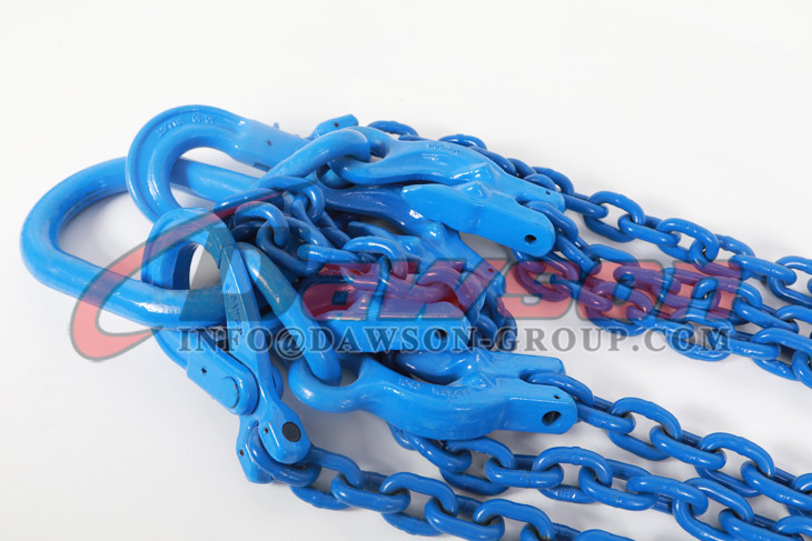 G100 Double Leg Lifting Chain Slings / Grade 100 Adjustable 2 Leg Chain ...