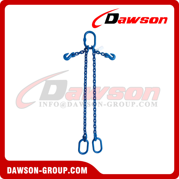 G100 Double Leg Lifting Chain Slings / Grade 100 Adjustable 2 Leg Chain ...