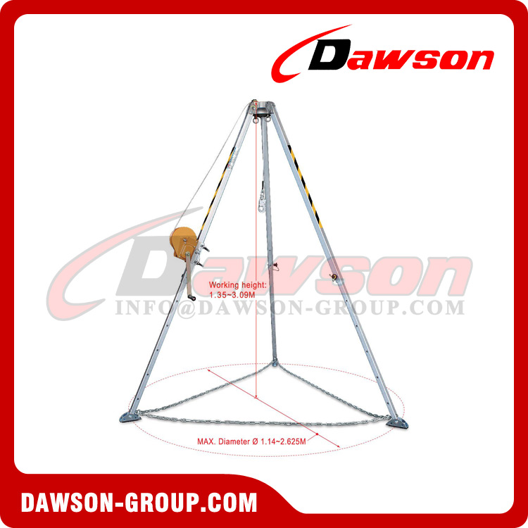 DS-HE-300 Aluminum Rescue Tripod with Brake Winch Fall Protection ...