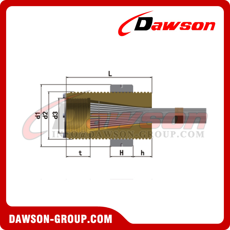 Φ5 Suspension Bridge Prefabricated Main Cable Strand Hot-cast Anchor ...