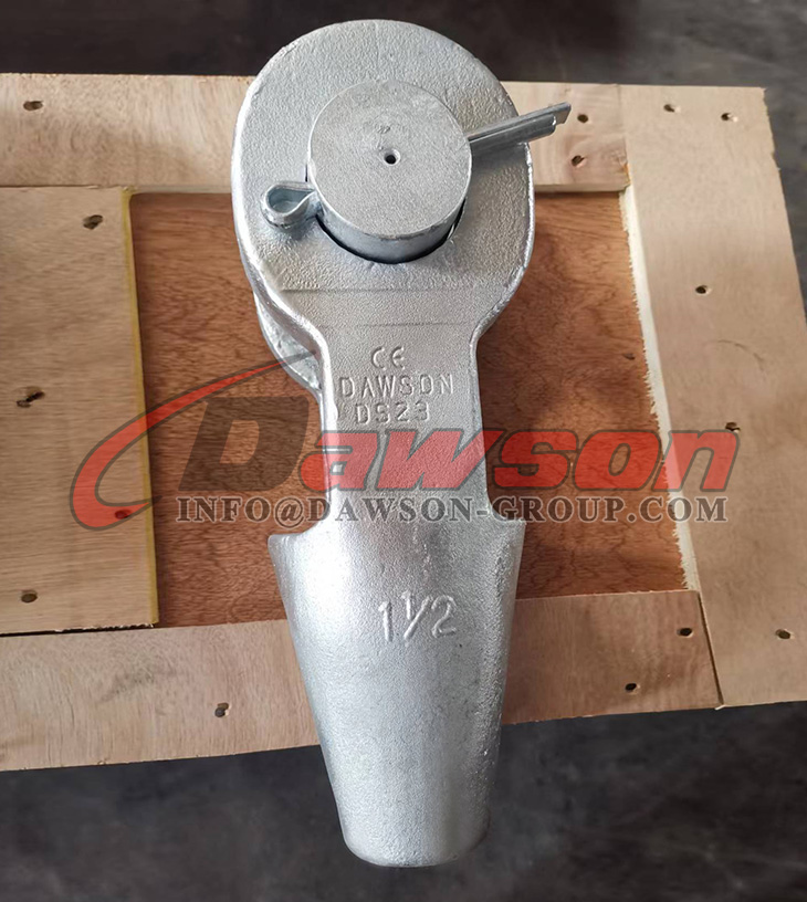 High Tensile Steel Open Spelter Wire Rope Sockets DG-416, Forged Steel ...