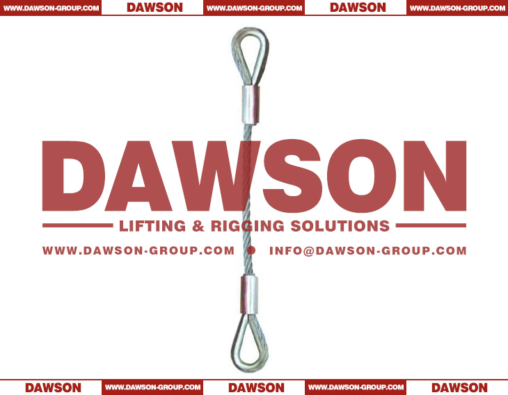 Wire Rope Sling with a Thimble Hard Eye on Each End, Single Leg Hard ...