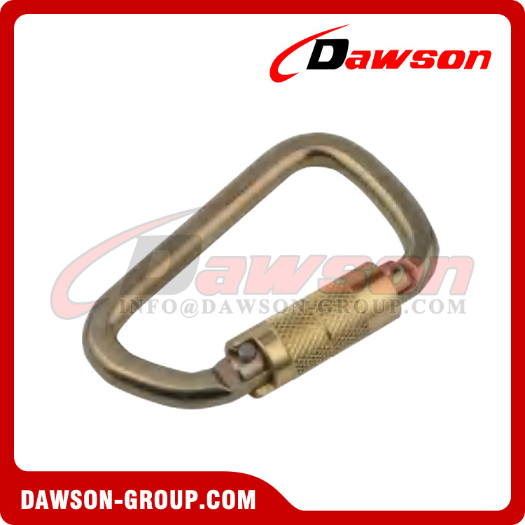 DSJ-1052 30KN Fall Protection Self-Locking Steel Carabiner, Steel Twist ...