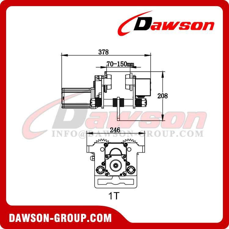 DAWSON DS-EGT 1000kg 2000kg 1T 2T Monorail Electric Trolley - Dawson ...