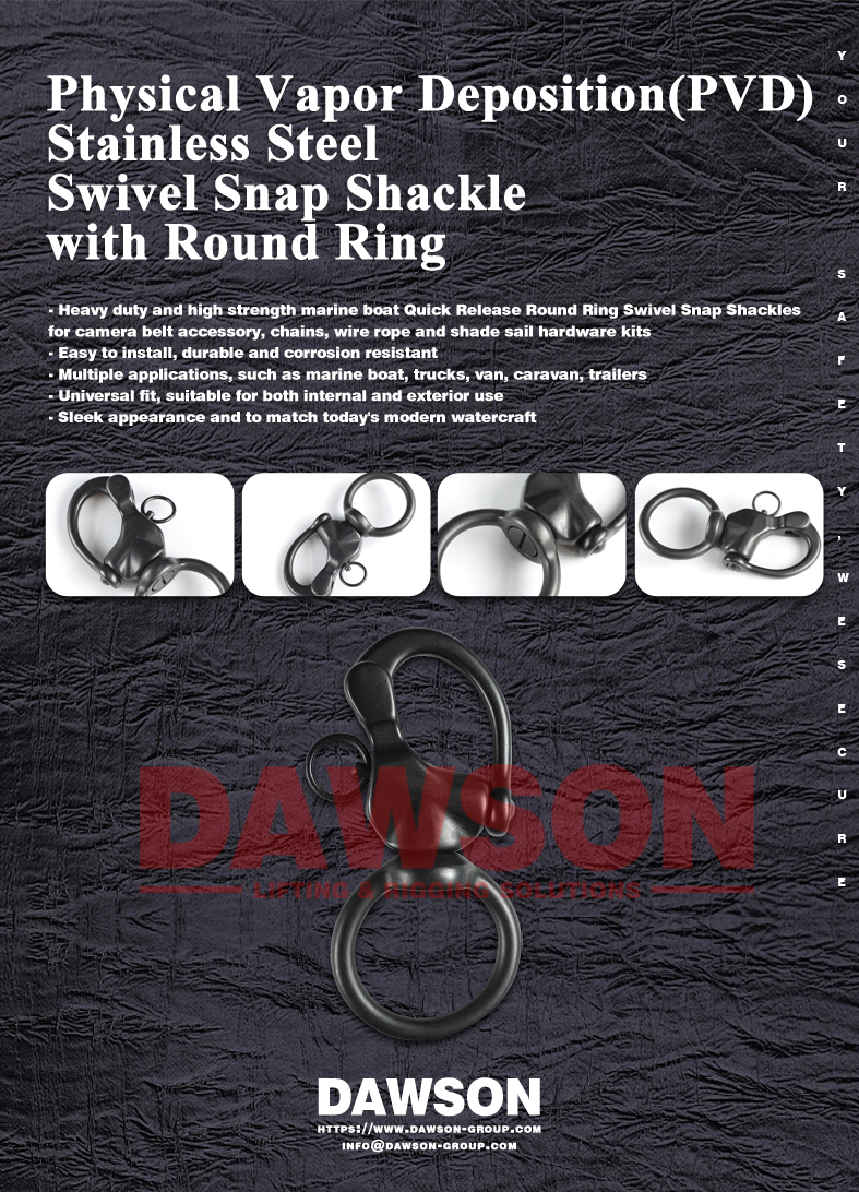 PVD Physical Vapor Deposition Stainless Steel Swivel Snap Shackle with ...