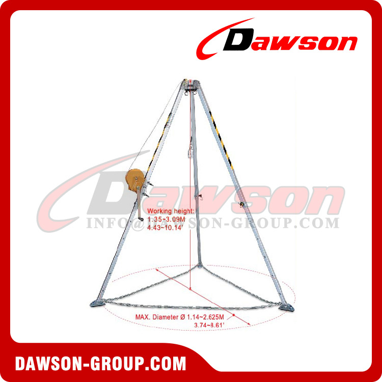 DS-HE-300 Aluminum Rescue Tripod with Brake Winch Fall Protection ...