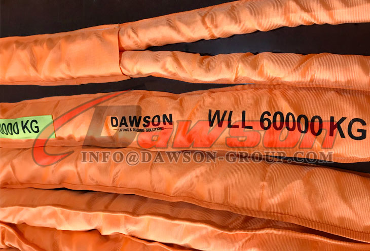 WLL 60T 60000kg Polyester Round Slings, Heavy Duty Endless Round ...