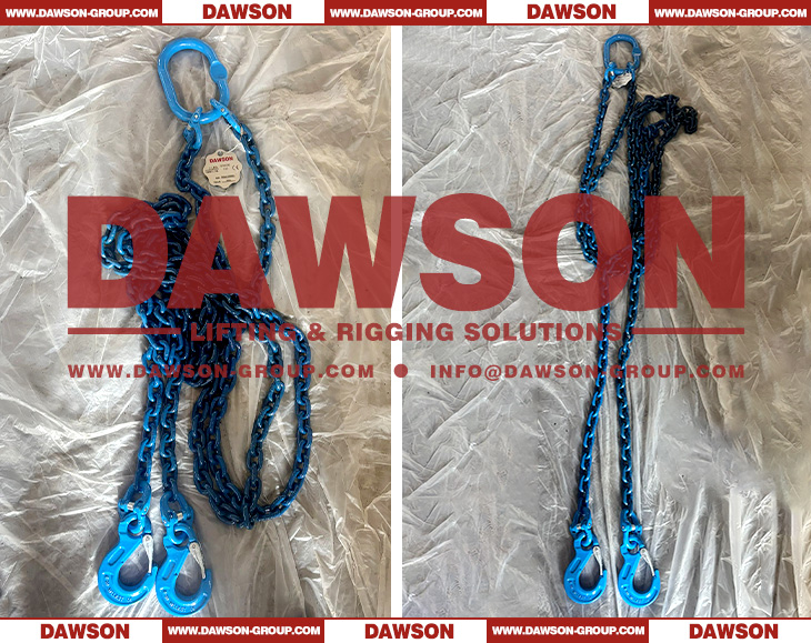 G100 Quadruple Legs Lifting Chain Slings / Grade 100 4-Legs Adjustable ...
