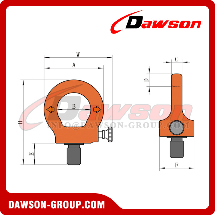 DWS094 G80 Eye Type Rotating Ring, Swivel Hoist Ring, Lifting Points ...