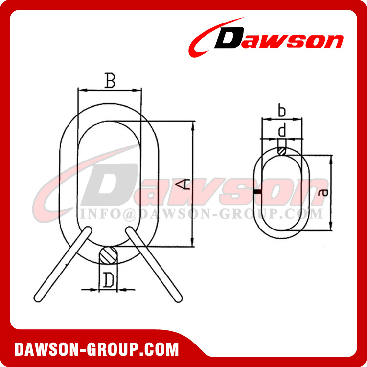 DS1035 G100 US Type Forged Alloy Steel Master Link Assembly, Grade 100 ...