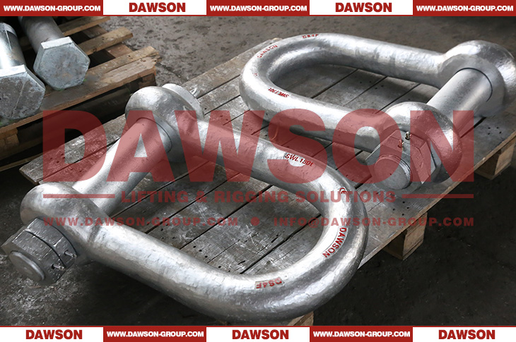 DAWSON Forged Alloy Steel Heavy Duty Hawser Shackle with Double Nuts ...