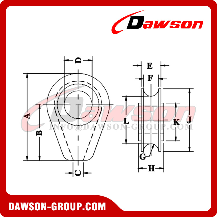 DS412 Solid Cast Ductile Iron Thimble, Solid Wire Rope Thimbles, Heavy ...