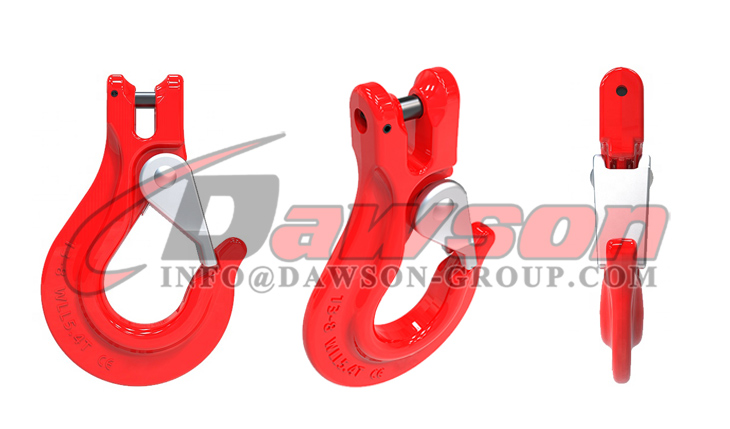 DS014 G80 / Grade 80 Clevis Sling Hook with Latch for G80 Lifting Chains, Forged Super Alloy ...