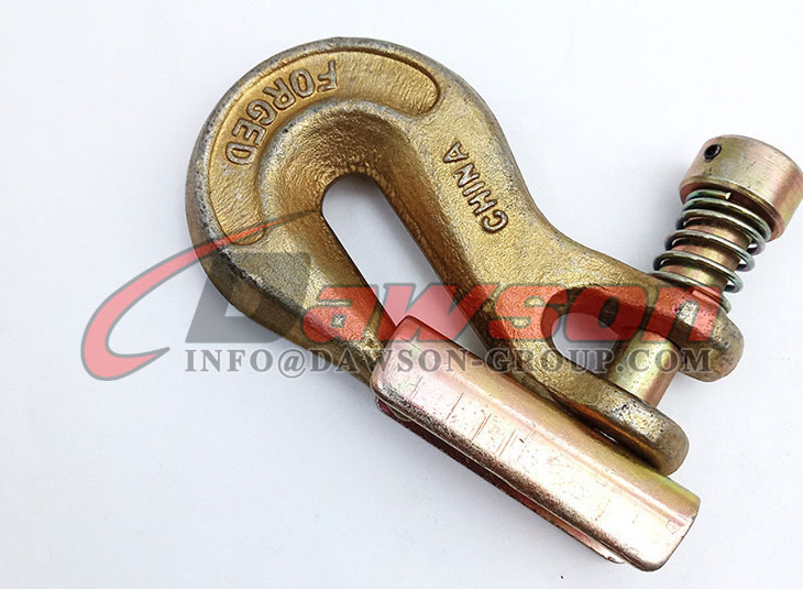 G70 G43 Forged Steel Clevis Grab Hook with Safety Latch, Safety Chain Hooks, Grade 70 Grade 43 ...
