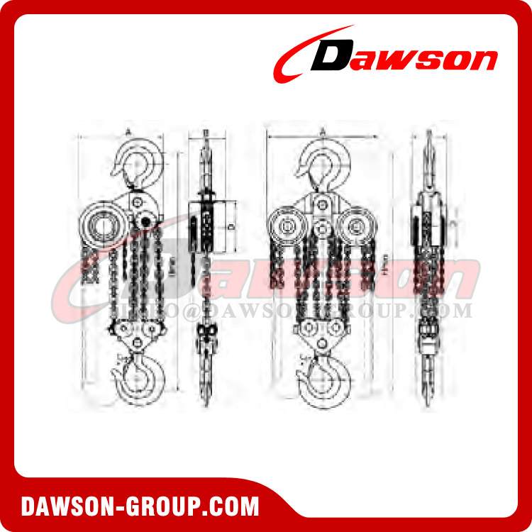 0.5T 1T 1.5T 2T 3T 5T 10T 20T Round Chain Block, Manual Chain Hoist for ...