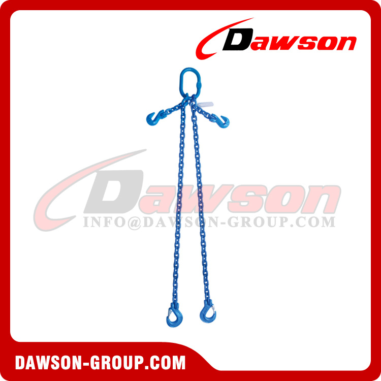 G100 Double Leg Lifting Chain Slings / Grade 100 Adjustable 2 Leg Chain ...
