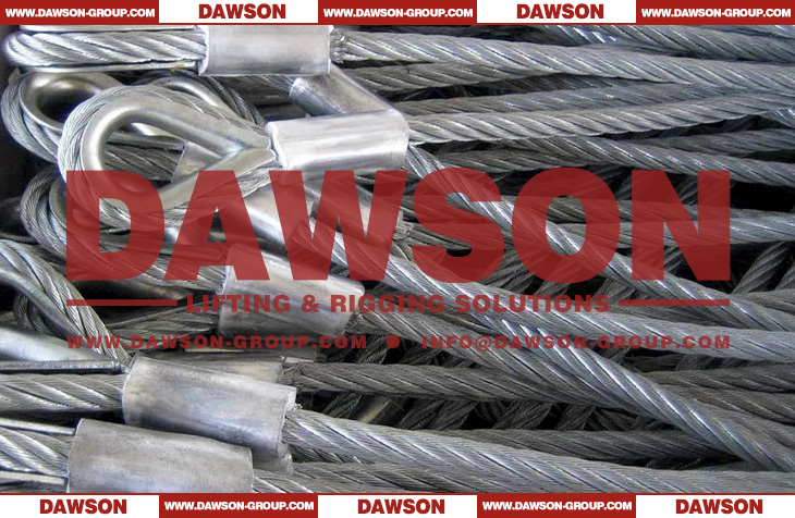 Wire Rope Sling with a Thimble Hard Eye on Each End, Single Leg Hard ...