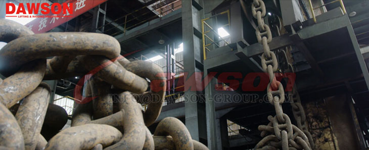 R4 Grade Stud / Studless Mooring Chain for Deep-sea Development Facilities, Hot Dip Galvanized ...