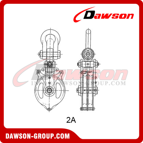 JIS F3421 Steel Cargo Blocks, Bush Type Double Sheave Block - Dawson ...